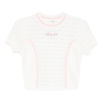 Casablanca Crop Top - - Tops - Damen - Wei&szlig; - S