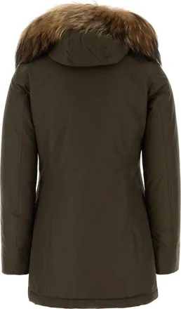 Woolrich Arctic Raccoon Parka Down Jacket - Green
