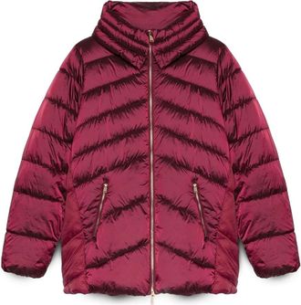 Fiorella Rubino Femme, Vestes, Rouge, Taille: 48 FR Doudoune à Col Montant