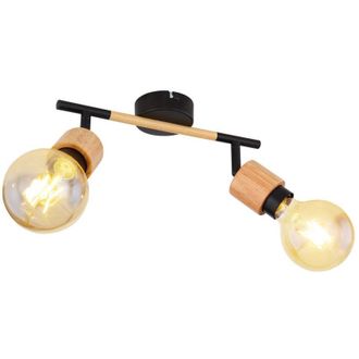 Globo Lighting Plafonnier double spot noir mat 2x E27