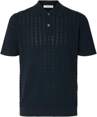 Selected Polo maille &agrave; manches courtes en coton