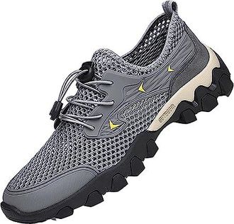 Generic Chaussures de randonn&eacute;e pour homme - Baskets &agrave; lacets - Chaussures de course &agrave; pied antid&eacute;rapantes - Chaussures de trekking en maille - L&eacute;g&egrave;res et res