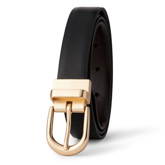 Amazon Essentials Damen Wendbarer Lederg&uuml;rtel, Braun/Schwarz, L