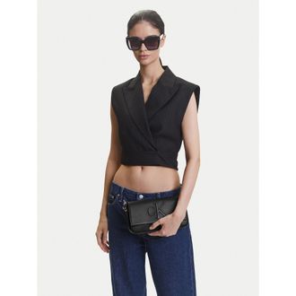 Calvin Klein Jeans Handtasche Calvin Klein Jeans Sculpted Flap Shoulder Pouch LV04K3148G Schwarz