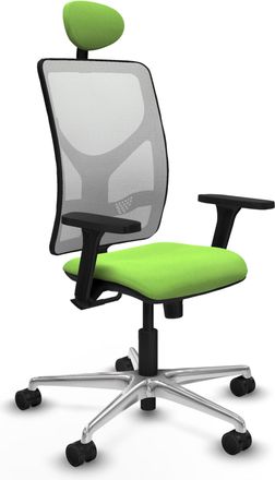 Piqueras y Crespo B&uuml;rostuhl mit 3D-Armlehnen, h&ouml;henverstellbare Lendenwirbelst&uuml;tze und festes Kopfteil, ausgestattet mit 3 Positionen und Schneidschaum, Wei&szlig;/Pistazie