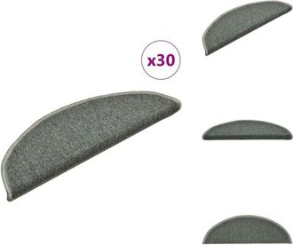 vidaXL Stufenmatten 30 Stk. Dunkelgr&uuml;n 56x17x3 cm - Stufenmatte - Stufenmatten - Treppenmatte - Treppenschoner