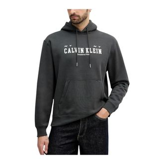 Calvin Klein Jeans Homme, Sweatshirts et sweats &agrave; capuche, Gris, Taille: S SweaT-shirt &agrave; Capuche avec Poches Avant et Col Rond