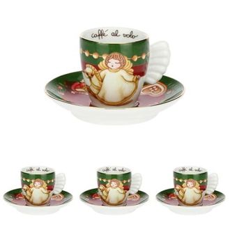 Thun Espressotasse aus Porzellan, Kollektion Weihnachts&uuml;berraschungen, Sammlerst&uuml;ck, Geschenkidee zu Weihnachten, Tasse &Oslash; 5,8 cm, H 6,2 cm, H 100 ml, Unter