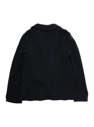 Emporio Armani Boys Blue Single-Breasted Jacket With Logo Patch Polyester Blazers