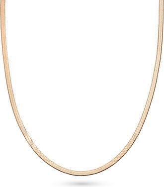 s.Oliver Necklace - Elegante Halskette aus poliertem Edelstahl - IP Ros&eacute;gold - Schlangenkette 45 cm - wasserfest & hautfreundlich