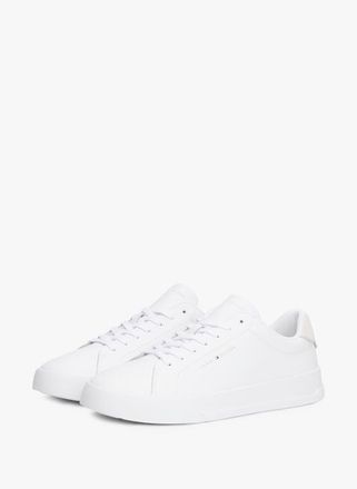 Tommy Hilfiger Sneaker aus genarbtem Leder - Weiß