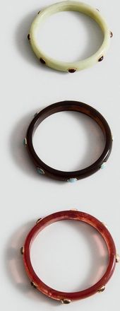 Mango Lot 3 bracelets r&eacute;sine combin&eacute;s marron - Femme - Taille unique - MANGO