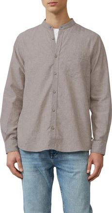 s.Oliver Regular Fit: Hemd aus Leinenmix mit Stehkragen