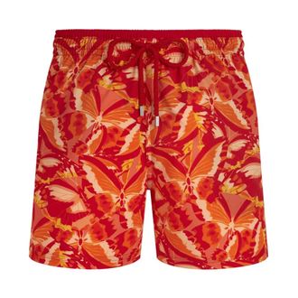 Vilebrequin Mokise Dama Pintada Stretch Swim Shorts - Homme - Maillots de bain - Rouge - Taille: 2XL