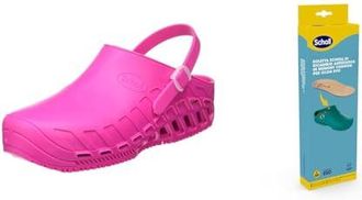 Scholl Clog Evo Fuchsia + Semelles Anatomiques et Antistatiques pour Clog Evo - Fuchsia/Marron
