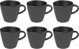 Villeroy & Boch Manufacture Rock 6x Kaffeeobertasse, 150 ml, Premium Porzellan, schwarz
