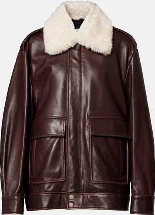 Nour Hammour Veste Drey en cuir et shearling