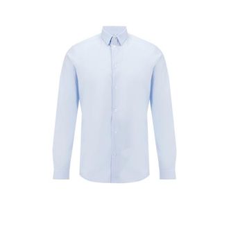 Au Printemps Paris Schmales Baumwollhemd - Blau