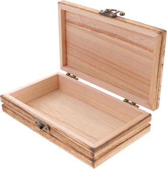 SOLUSTRE Holz Aufbewahrungsbox mit Deckel f&uuml;r Schmuck und Bastelarbeiten Kleine Holzkiste zur Schmuckaufbewahrung Holzschatulle f&uuml;r Ringe und Erinnerungsst&uuml;cke