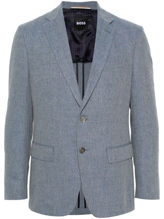 BOSS blazer &agrave; motif de chevrons - Bleu