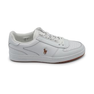 Ralph Lauren Court Leder Low-Top Sneakers - - Shoes - Herren - Wei&szlig; - 46 EU