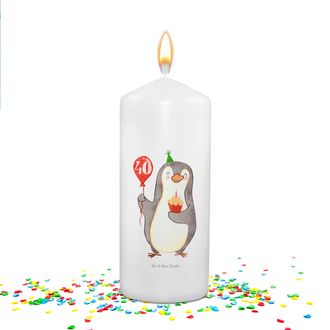 Mr. & Mrs. Panda Geburtstagskerze 40. Geburtstag Pinguin Luftballon - Geschenk, Kerze Zum, Happy Birthday, Zahlenkerze, Tortenkerze, Geburtstagslicht, Mit Zahl, Kuchen