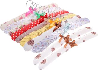 Cabilock 10 St&uuml;ck Gepolsterte Kleiderb&uuml;gel Aus Stoff F&uuml;r Wollpullover Und Strickjacken rutschfeste Wattierte B&uuml;gel Mit Blumenmuster F&uuml;r Kleidung Und M&auml;ntel