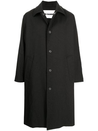 Jil Sander parka &agrave; boutons pression - Noir