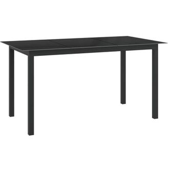 vidaXL Gartentisch Schwarz 150x90x74 cm Aluminium und Glas - Vidaxl