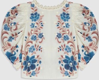 Farm Rio Top Renata Floral Sand