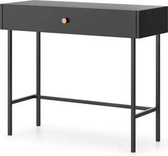 Selsey Schminktisch Makeup Tisch Frisiertisch Kosmetiktisch 93 cm Mit Schublade Metallbeine Pulverbeschichtet Schwarz Divenos