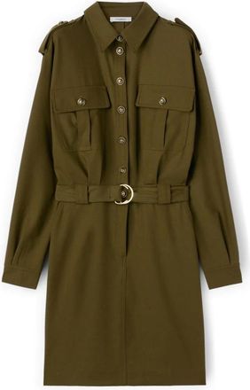 Motivi Femme, Robes, Vert, Taille: 38 FR Robe-chemise militaire avec ceinture