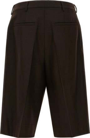 Saint Laurent Combed Wool Flannel Bermuda Shorts - Brown