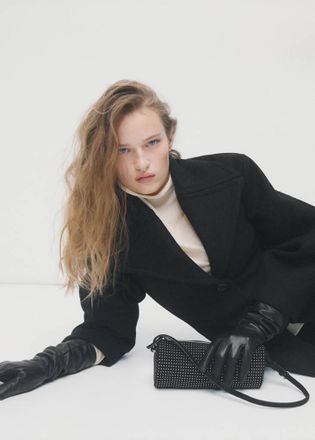 Mango Sac port&eacute; &eacute;paule ovale &agrave; clous noir - Femme - Taille unique - MANGO