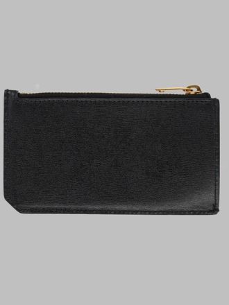 Saint Laurent Tiny Cassandre Card Case - Black