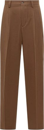 Laneus pantalon à design plissé - Marron