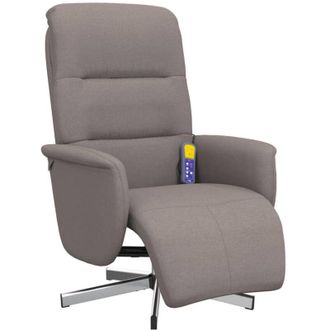 vidaXL Massagesessel mit Fußteil Taupe Stoff Vidaxl