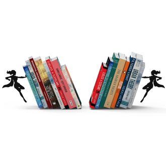 Artori Design Stylische Metall Buchstütze in Schwarz - Bücherhalter für jeden Winkel, Regalbrett, Schreibtisch, Desk - Deko Buch Organizer Bücherhalter - die coolst