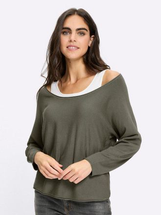 Heine Strickpullover 2-in-1-Pullover Langarm Feinstrick