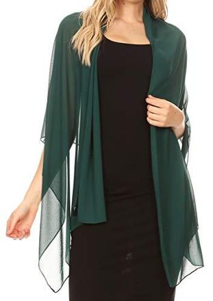 Sakkas 18225 - Jona Femmes Soft en mousseline de soie pure mariée foulard de soirée de mariée foulard châle - Vert - 7029