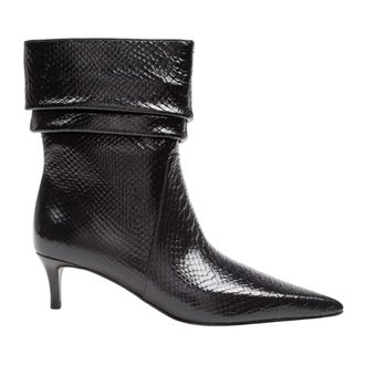 Michael Kors Schwarze Krokodil-Effekt Stiefeletten mit Absatz - - Shoes - Damen - Schwarzk - 38 1/2 EU