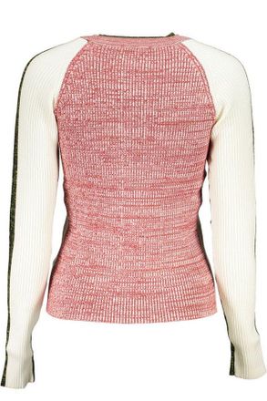 Desigual Strickpullover Wei&szlig;er Damenpullover mit Rundhals und kontrastierenden Details