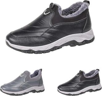 Generic Bottes de neige chaudes pour homme - Bout large - Doublure en fourrure - Chaussures dhiver thermiques d&eacute;contract&eacute;es &agrave; enfiler - Imperm&eacute;ables - Semelle