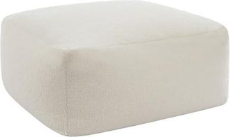 Vente-Unique Pouf en Tissu Bouclette Blanc SIRIETO