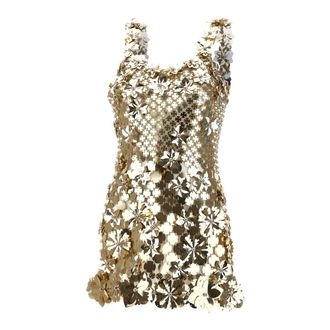 Paco Rabanne Femme, Robes, Jaune, Taille: 36 FR Mini-robe &agrave; appliqu&eacute;s de fleurs