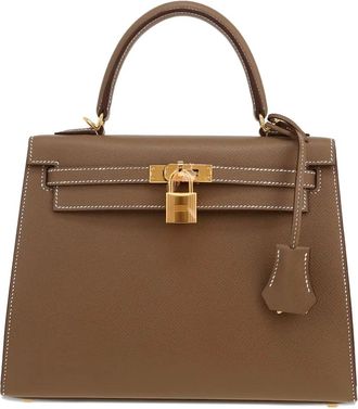 Hermès sac à main Kelly 25 en cuir (2025) - Marron