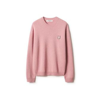 Maison Kitsun&eacute; Fox Head Milano Lammwollpullover - - Knitwear - Herren - Rosa - S