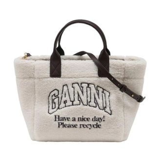 Ganni Fleece-Tragetasche - - Bags - Damen - Wei&szlig; - ONE SIZE