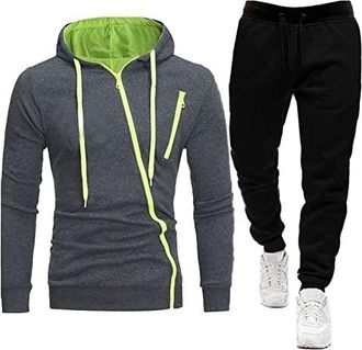 Generic Surv&ecirc;tement Homme Ensemble, Sweat Hoodies Manches Longues Et Pantalon Ensemble De 2 Pi&egrave;ces, Ample Et Confortable, Streetwear Gym Decontract&eacute; Couleur U