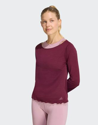 adidas Motion Langarm-T-Shirt in Burgunderrot